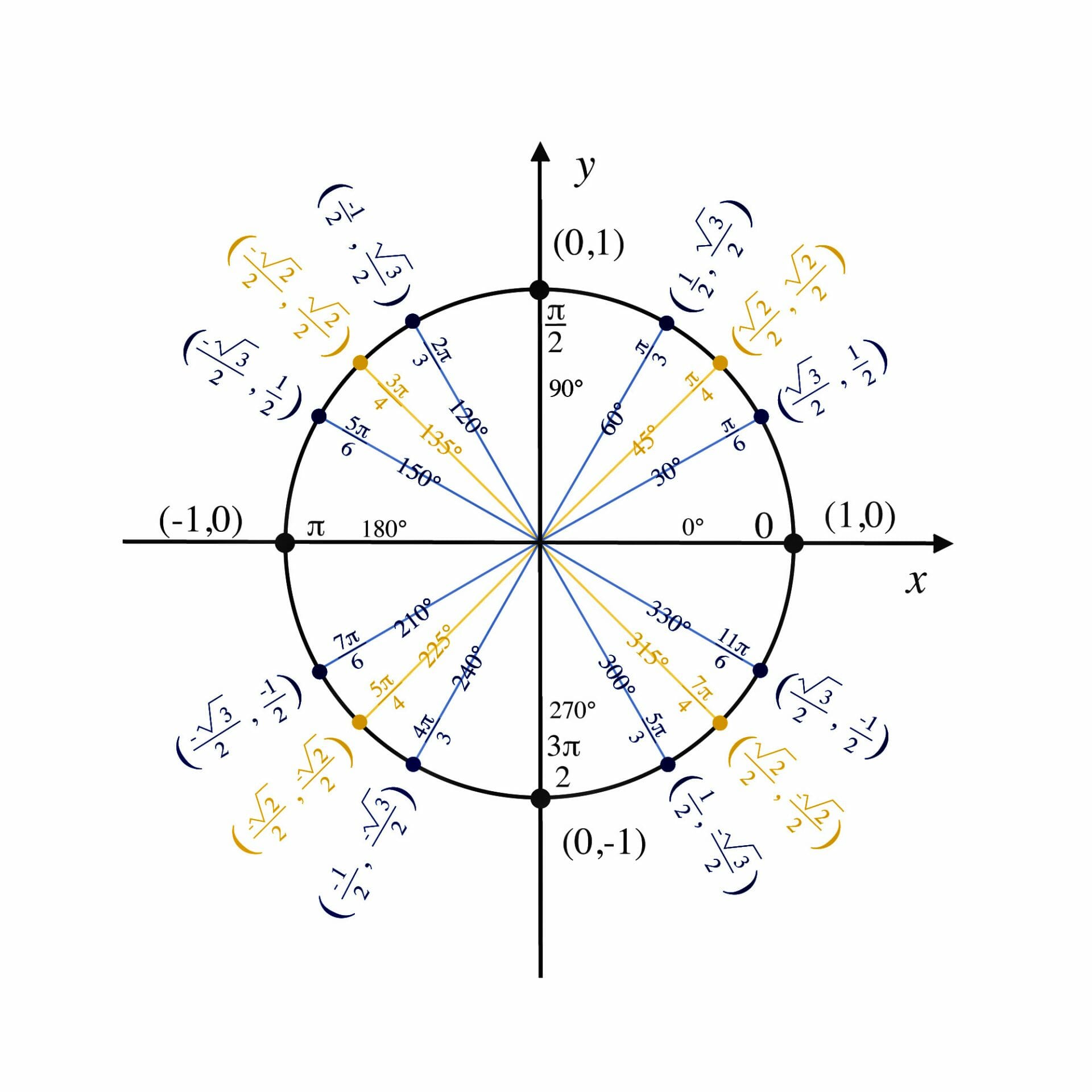 Cercle trigonométrique (Terminale) : comment le tracer + exemples ...