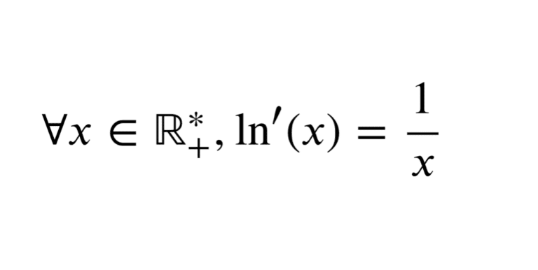 Mathématiques : démonstration de la dérivée de la fonction ln